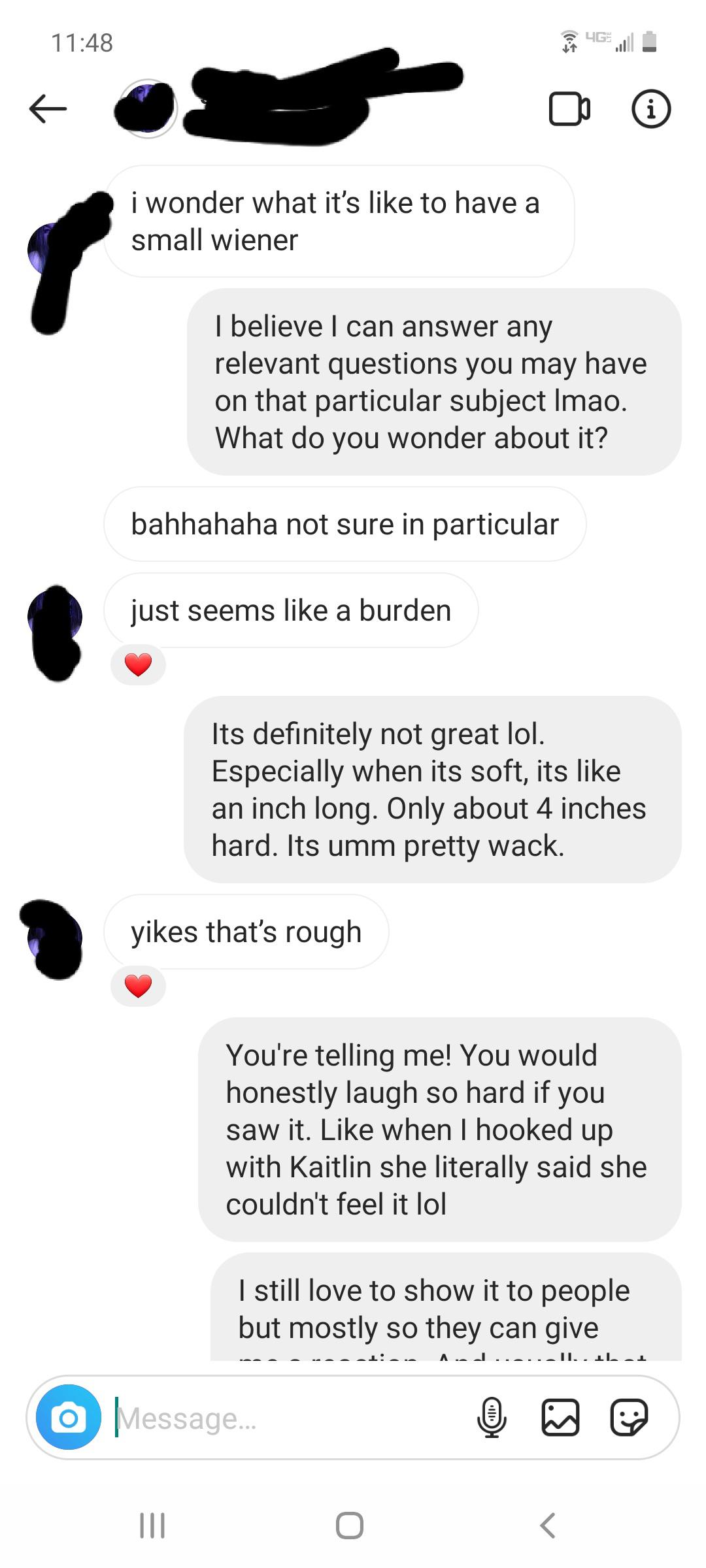 Chatting with a hot size queen friend of mine about my lil dick! | Scrolller