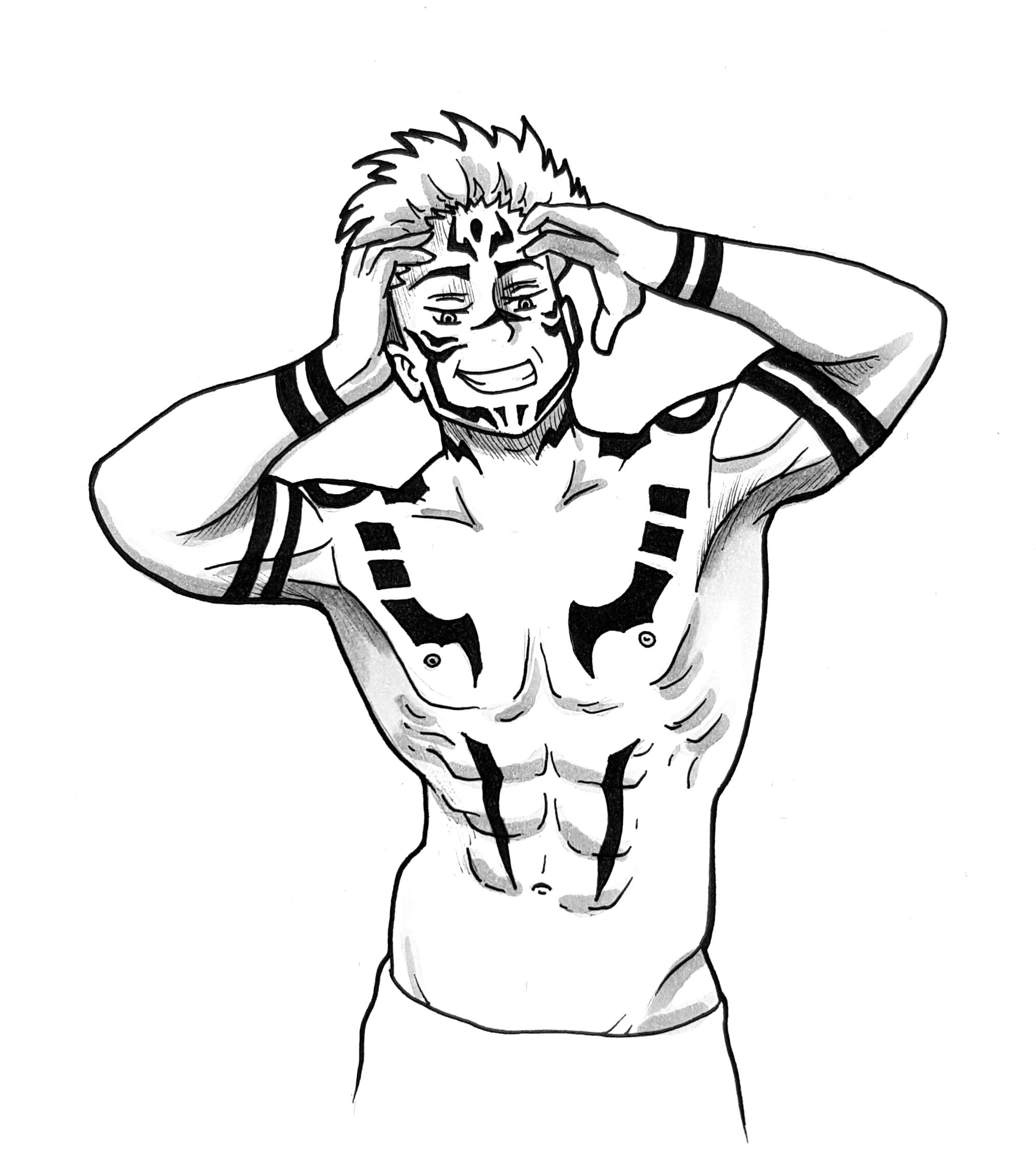 cheeky Sukuna drawing :) | Scrolller