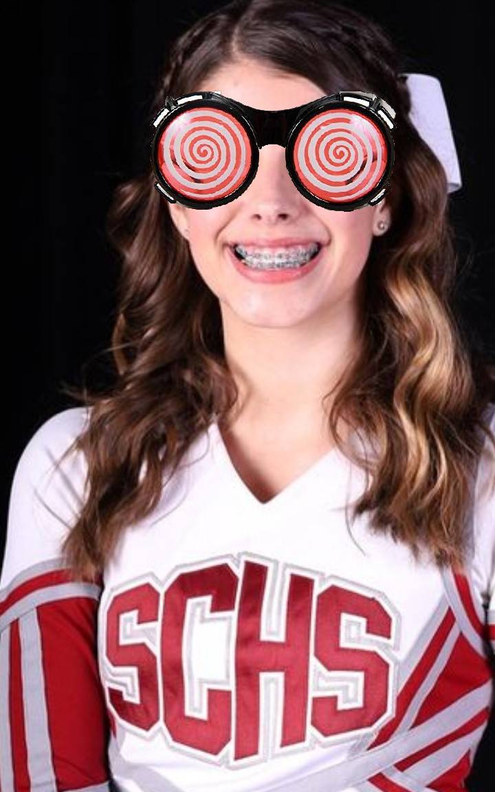 Cheerleader wearing hypno glasses | Scrolller