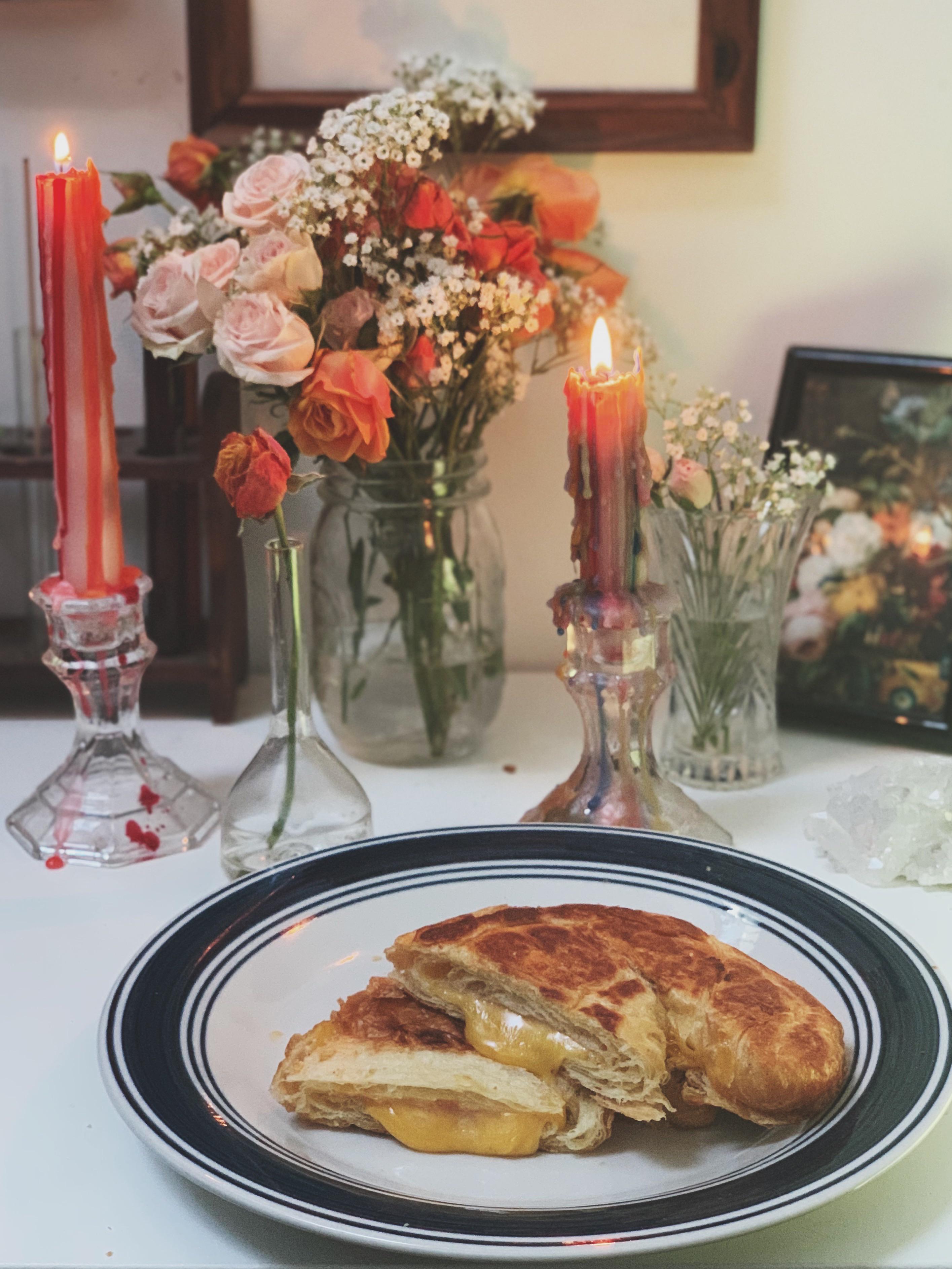 Cheesy candle light croissant | Scrolller