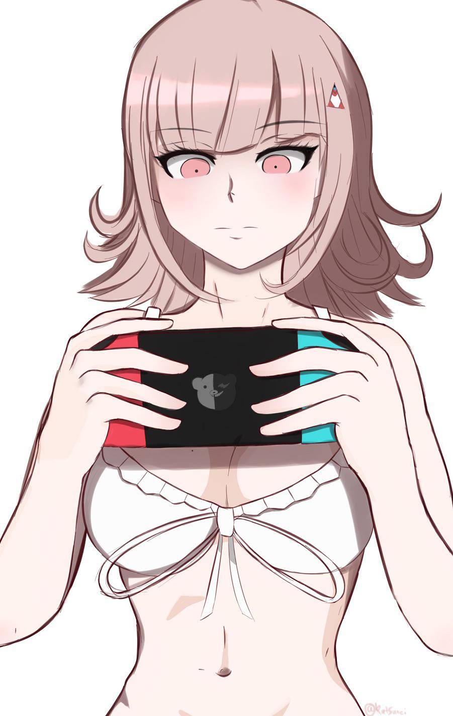 Chiaki playing switch in her swimsuit | Scrolller