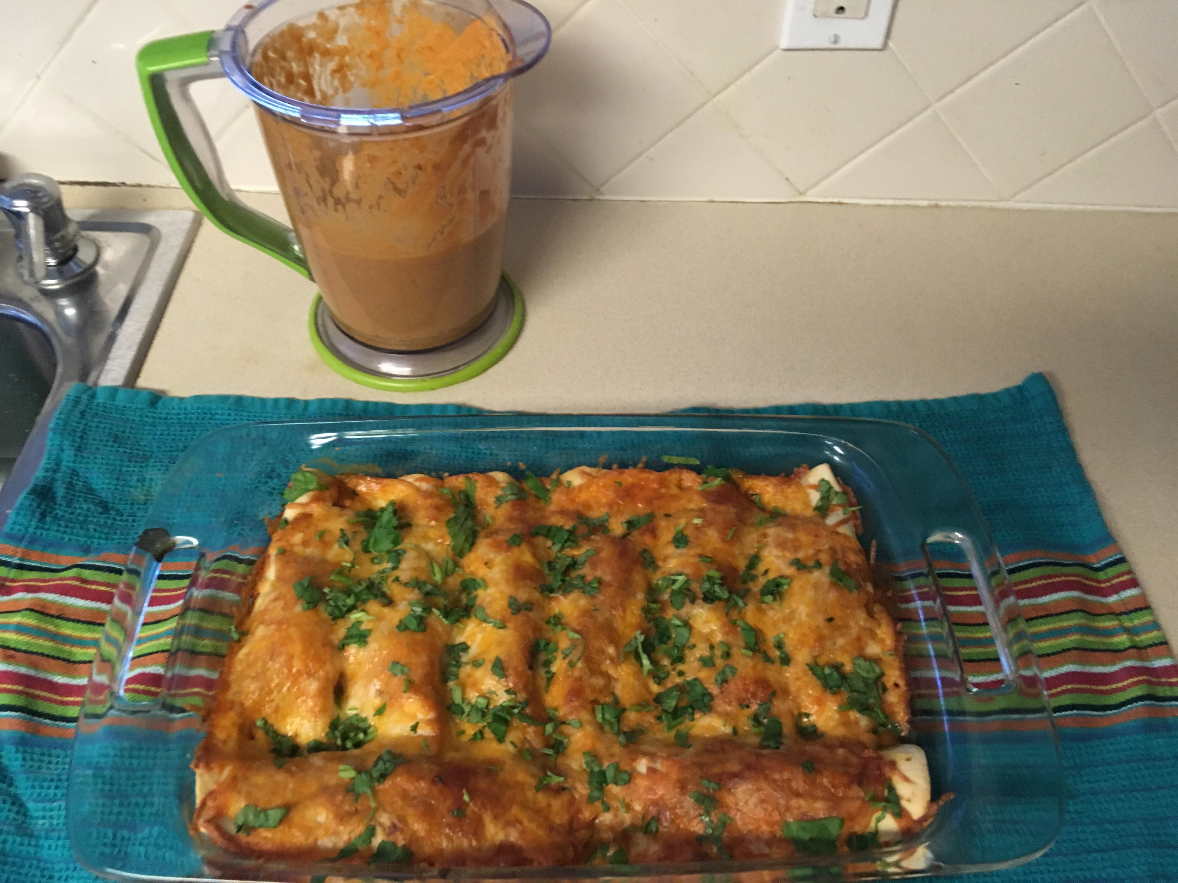 Chicken enchiladas with extra spicy sauce | Scrolller