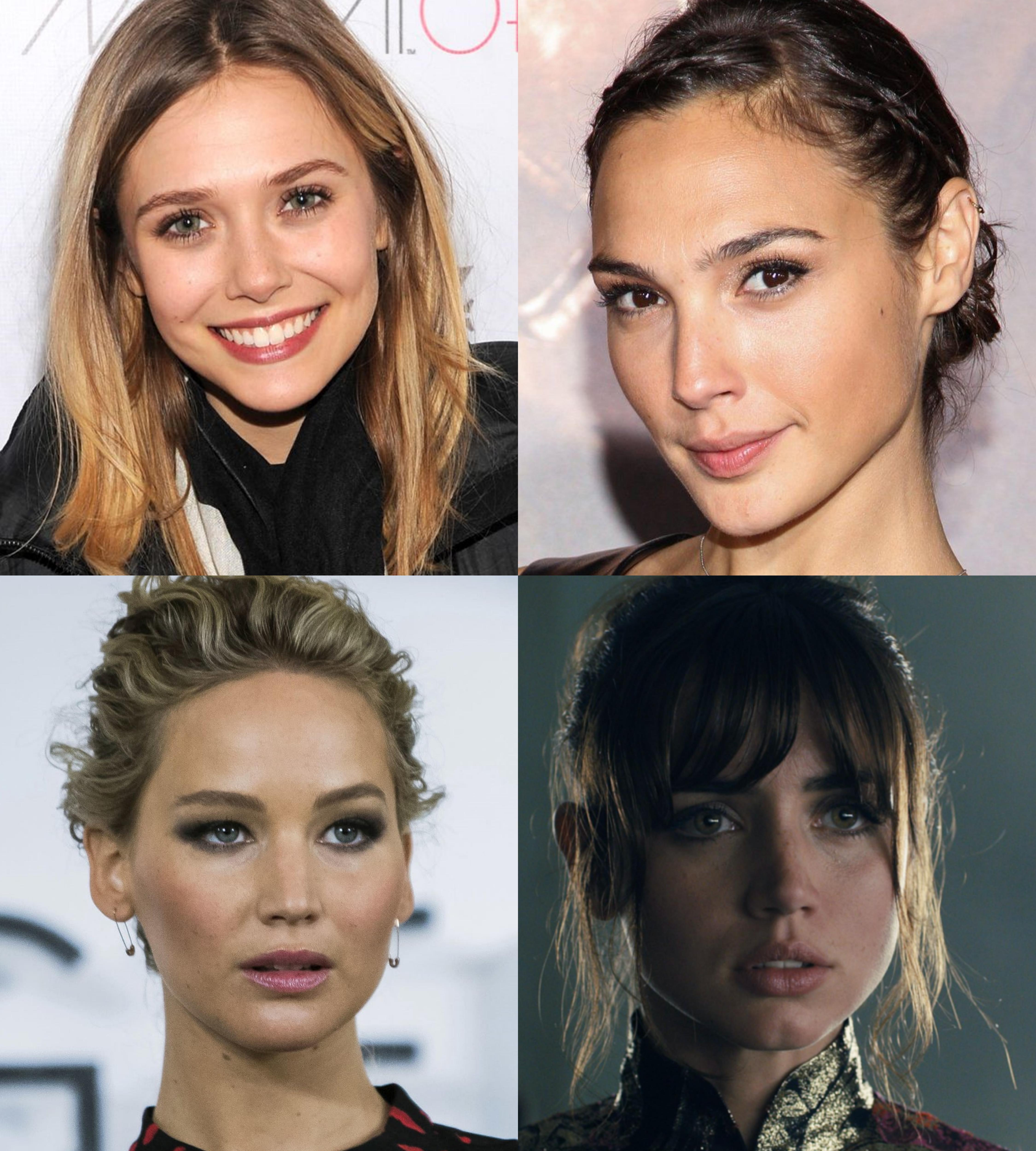 Choose one for facial abuse. Elizabeth Olsen, Gal Gadot, Jennifer Lawrence, Ana de Armas | Scrolller