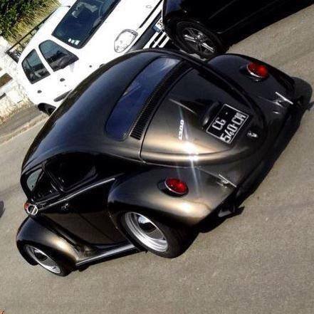Chopped VW Beetle in gun metal gray | Scrolller