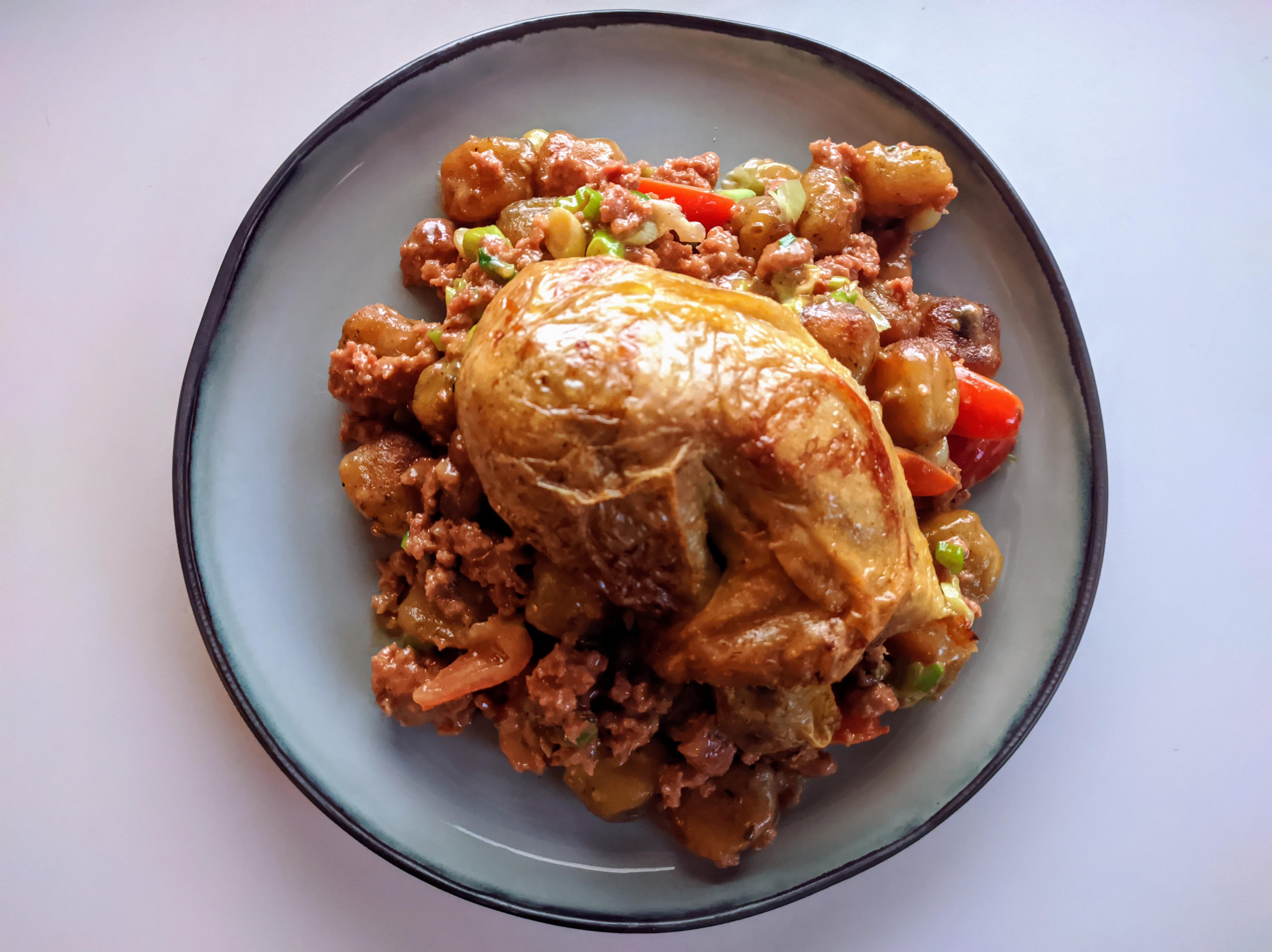 Chorizo gnocchi with roast chicken | Scrolller