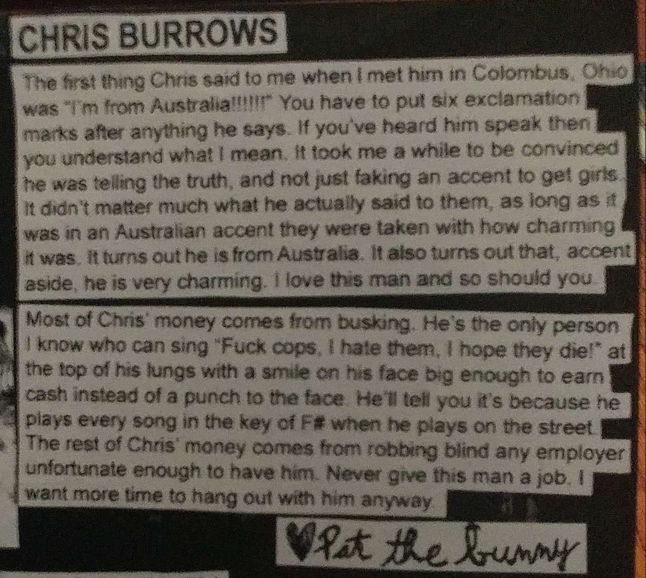Chris Burrows bio, written by Pat the Bunny | Scrolller