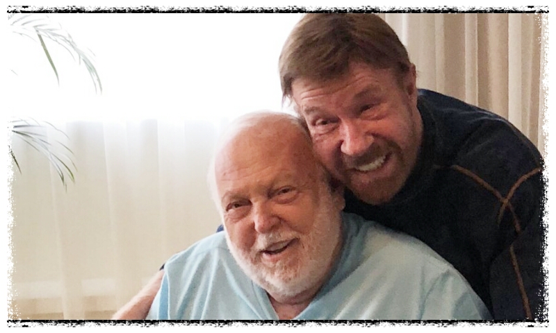 Chuck Norris and his friend, the late Andy Vajna in 2018. | Scrolller