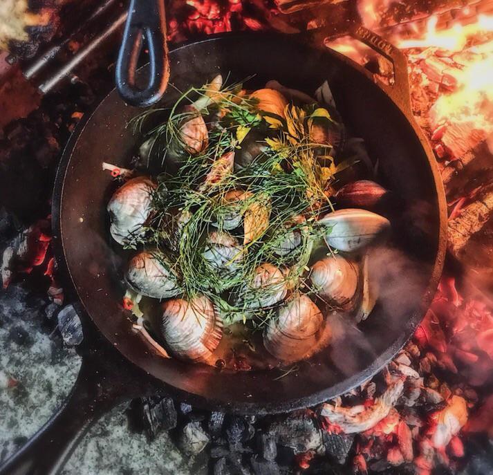 Clams New England style cooked over embers | Scrolller