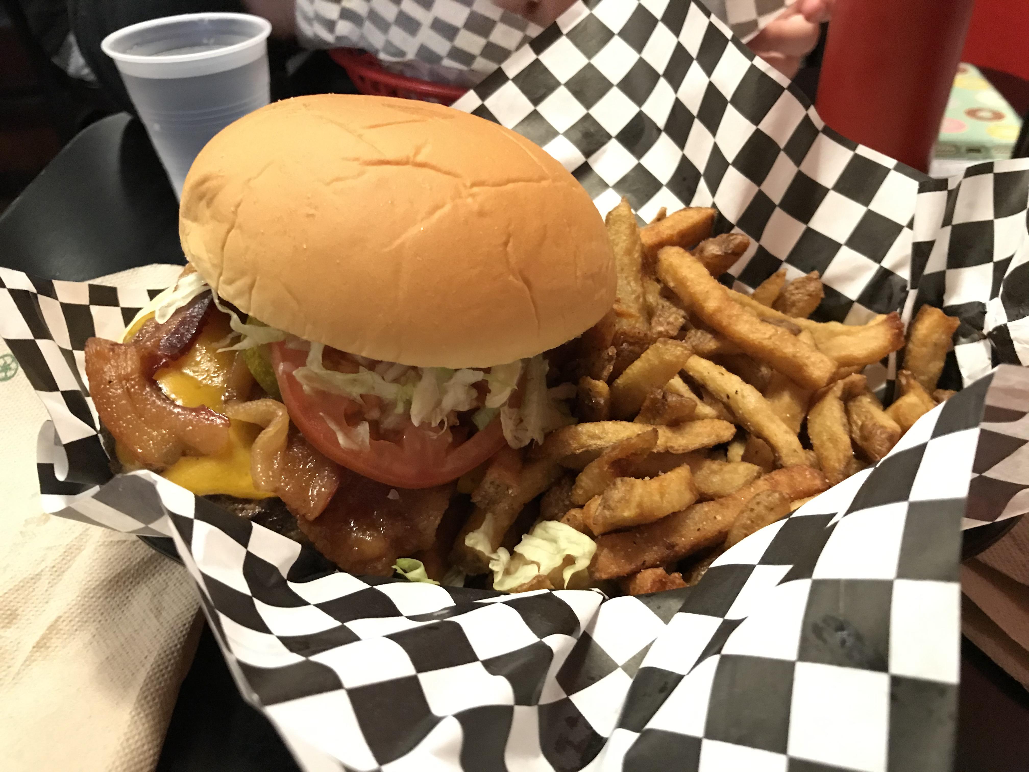 Classic Bacon Cheeseburger with Fries | Scrolller