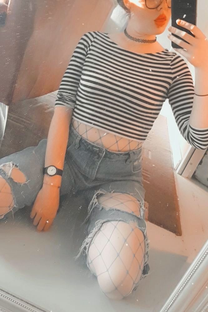 Classic choker on fishnet Friday. you can tell I'm kinky | Scrolller