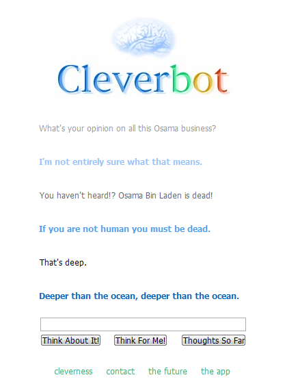 Cleverbot knows more about Osama than he lets on | Scrolller