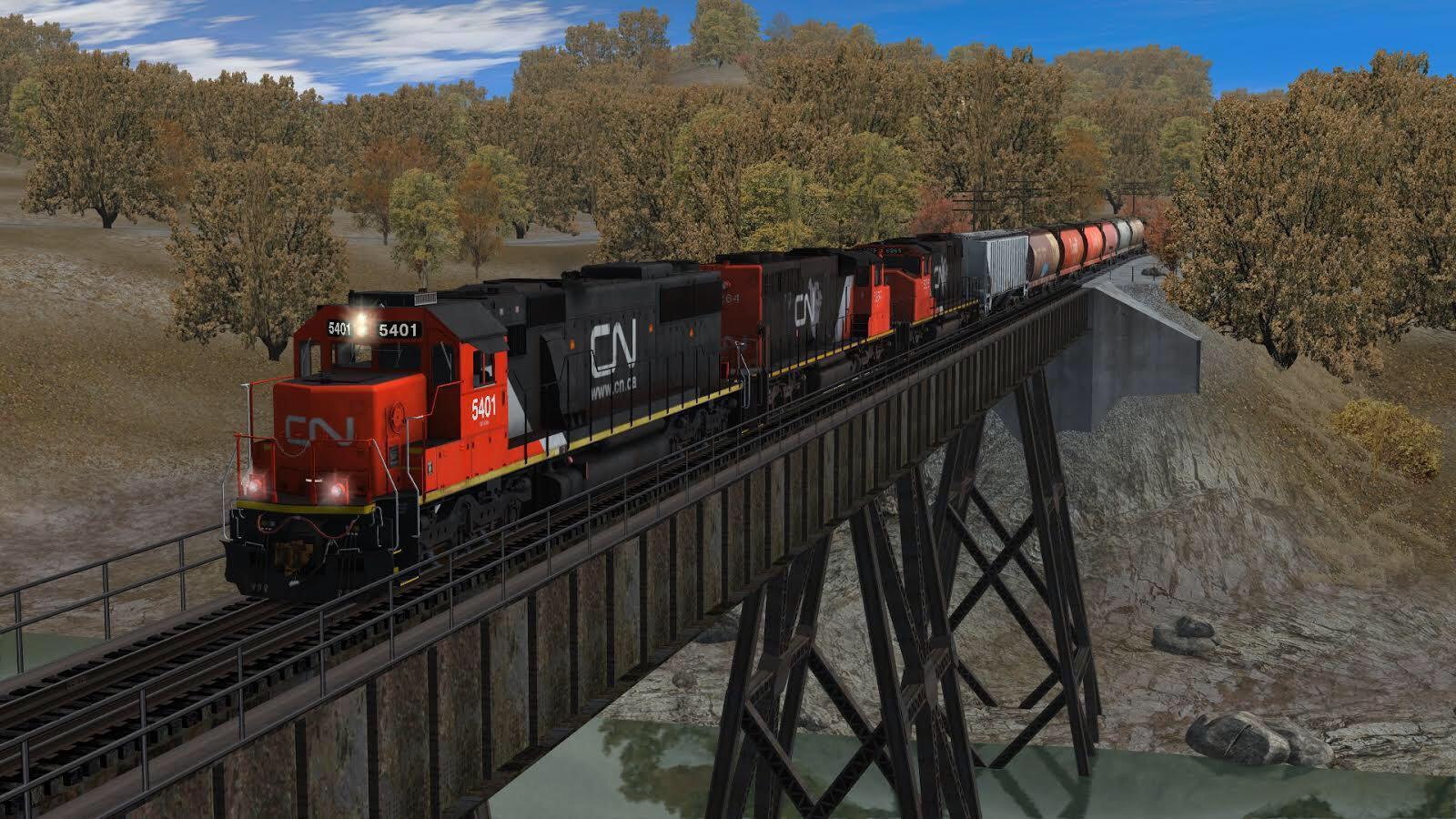 CN #5401 with a grain train. | Scrolller