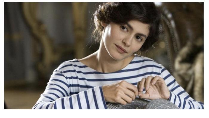 Coco Chanel (played by Audrey Tautou) wearing the striped “Breton” shirt she popularized. Before ...