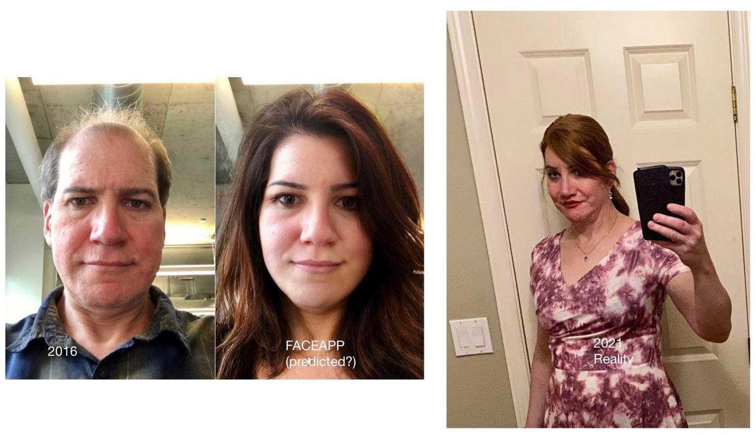 Comparison between a FaceApp prediction and reality. | Scrolller