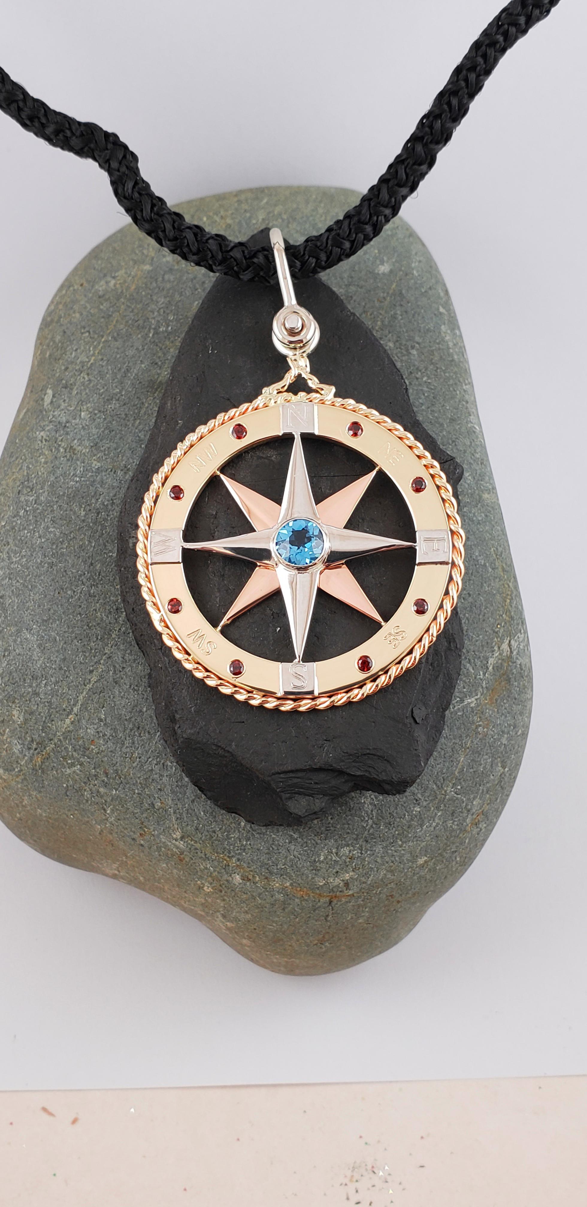 Compass Medalion I created. 14k Rose, yellow, and white gold. | Scrolller