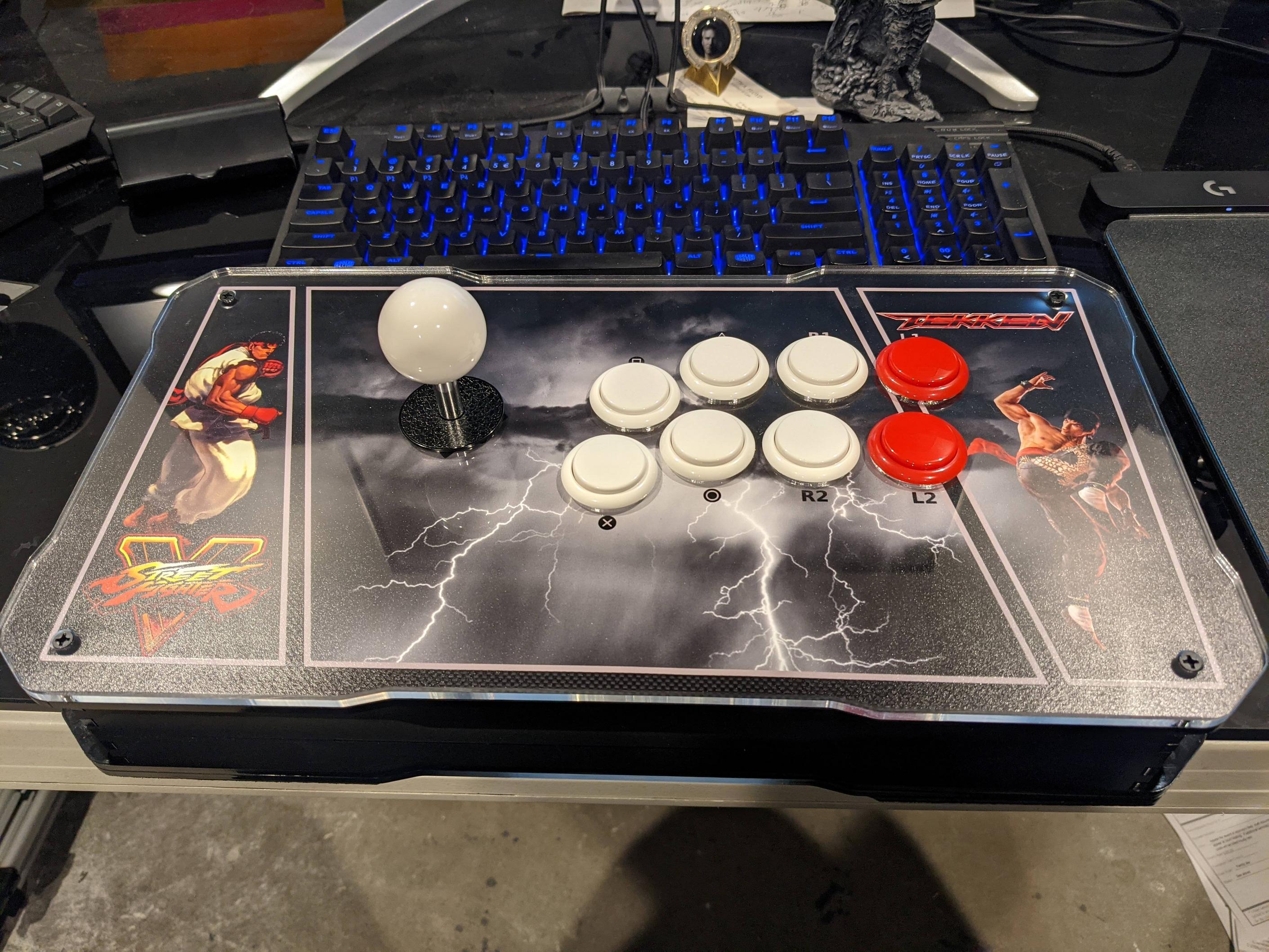 Completed my first fightstick. BNB gen 2, Sanwa stick, Seimitsu buttons, and a Brook wireless ...