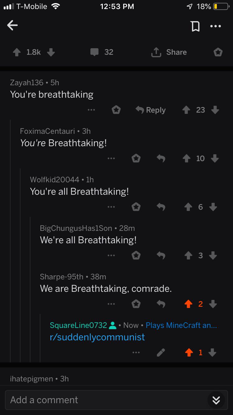 Comrades, we are all breath taking | Scrolller