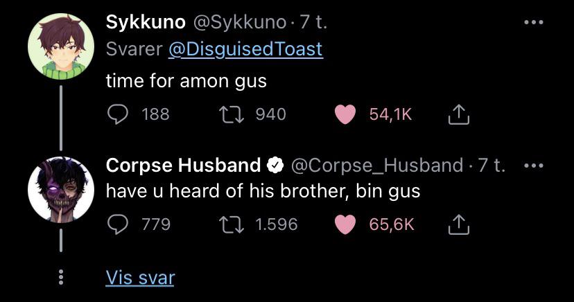 Corpse husband coming in hot with some Bingus puns | Scrolller