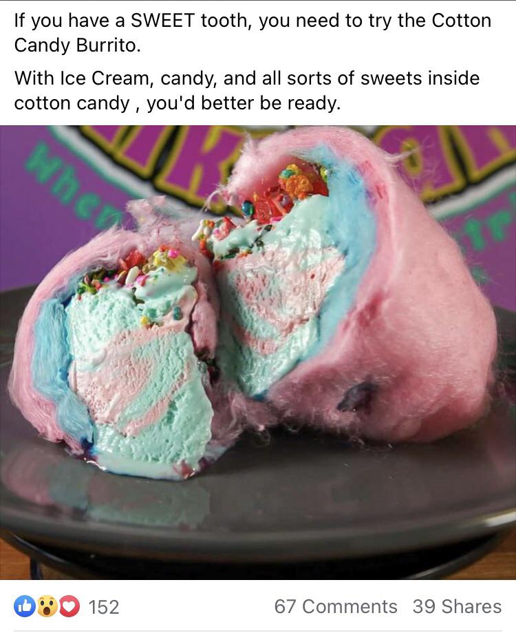 Cotton Candy Ice cream Burrito | Scrolller