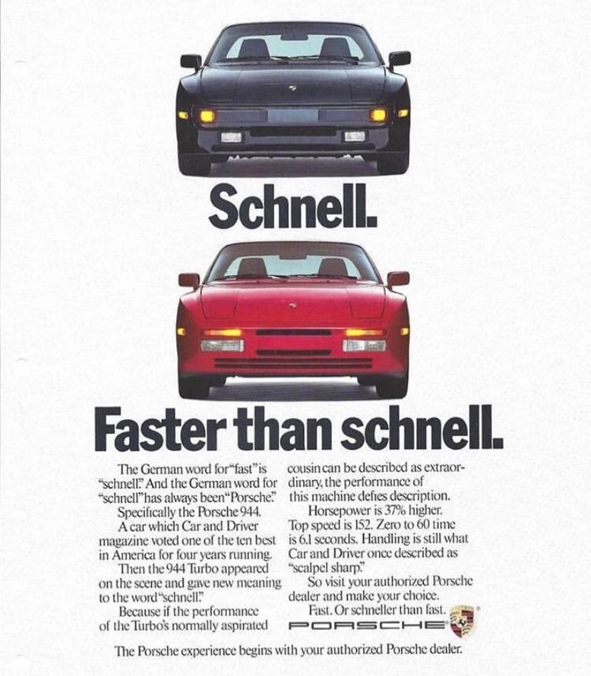Crazy cool old school 944 / 944 Turbo Ad | Scrolller