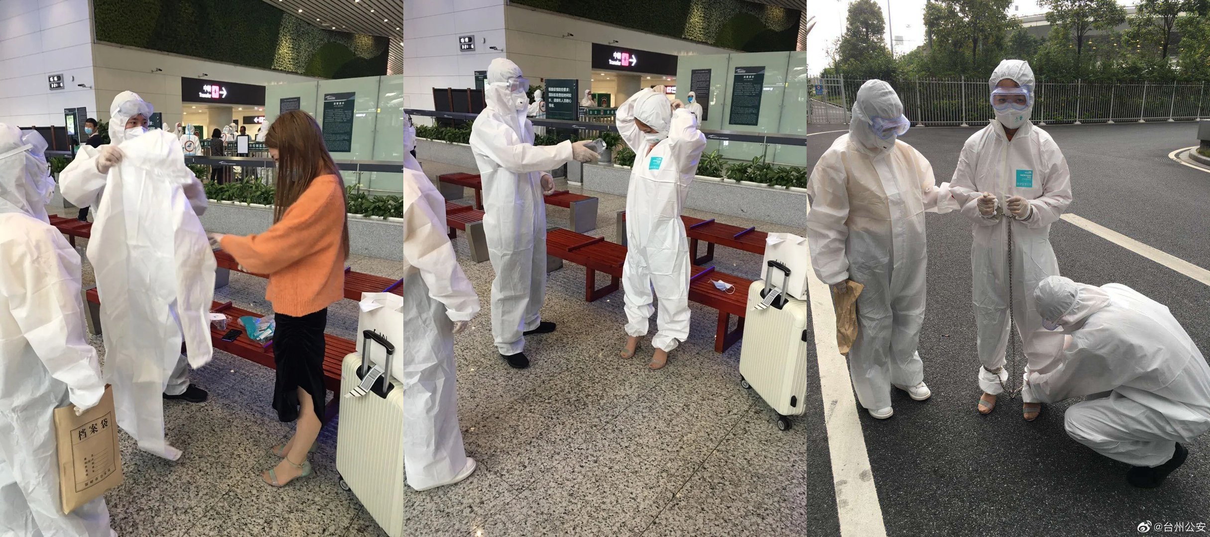 Cuffed in a full PPE suit | Scrolller