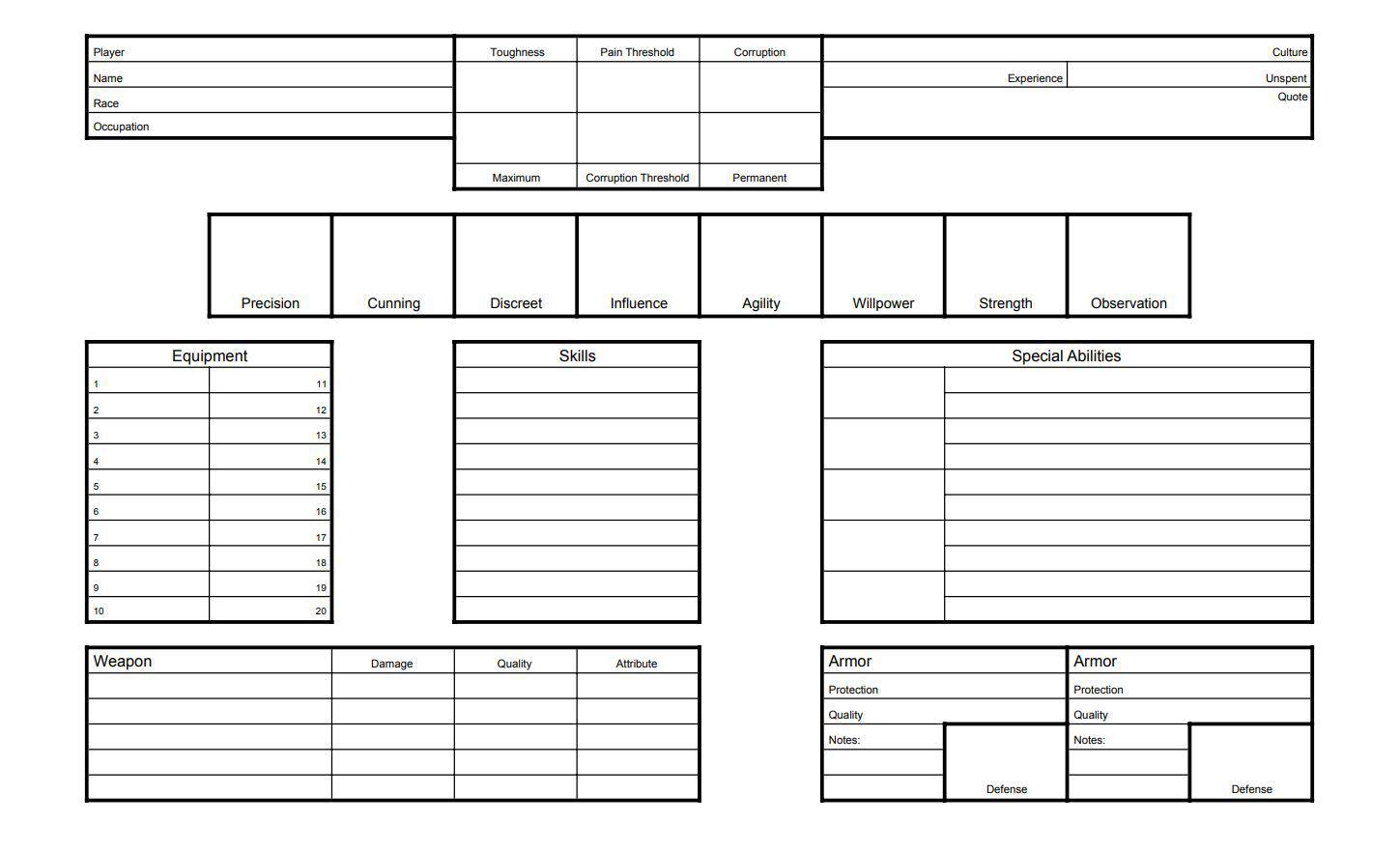 Custom Character Sheet WIP | Scrolller