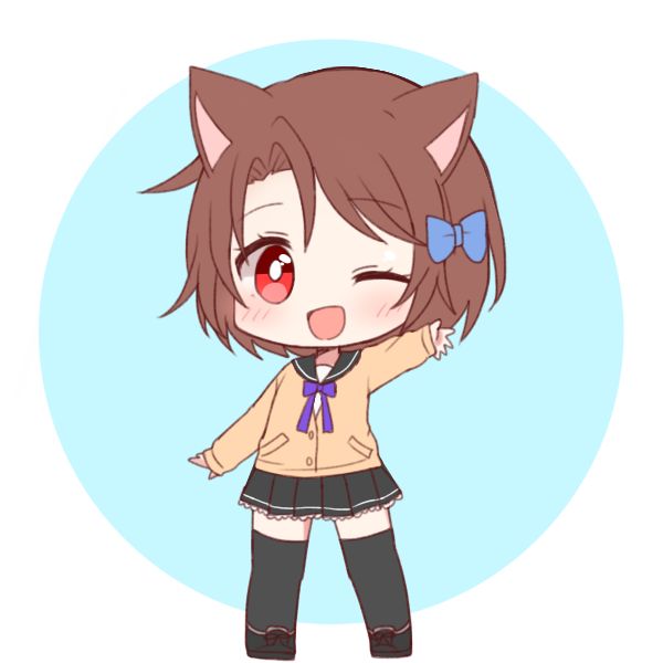 Cute little chibi cat girl believes in you