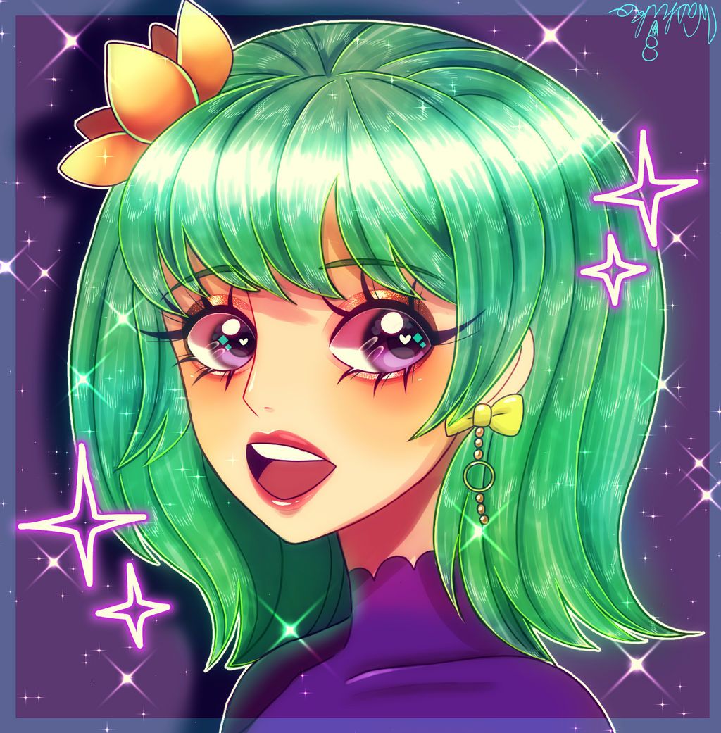Cute little green haired girl | Scrolller