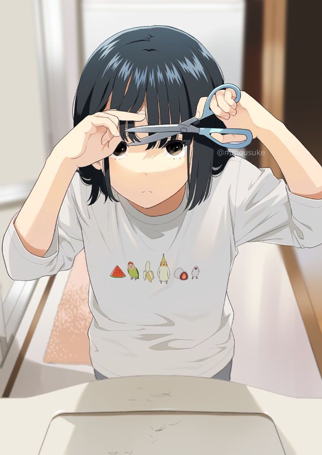 Cutting her bangs [Original] | Scrolller