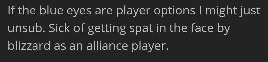 DAE feel like blood elves getting the level of customization every other race is is a personal ...