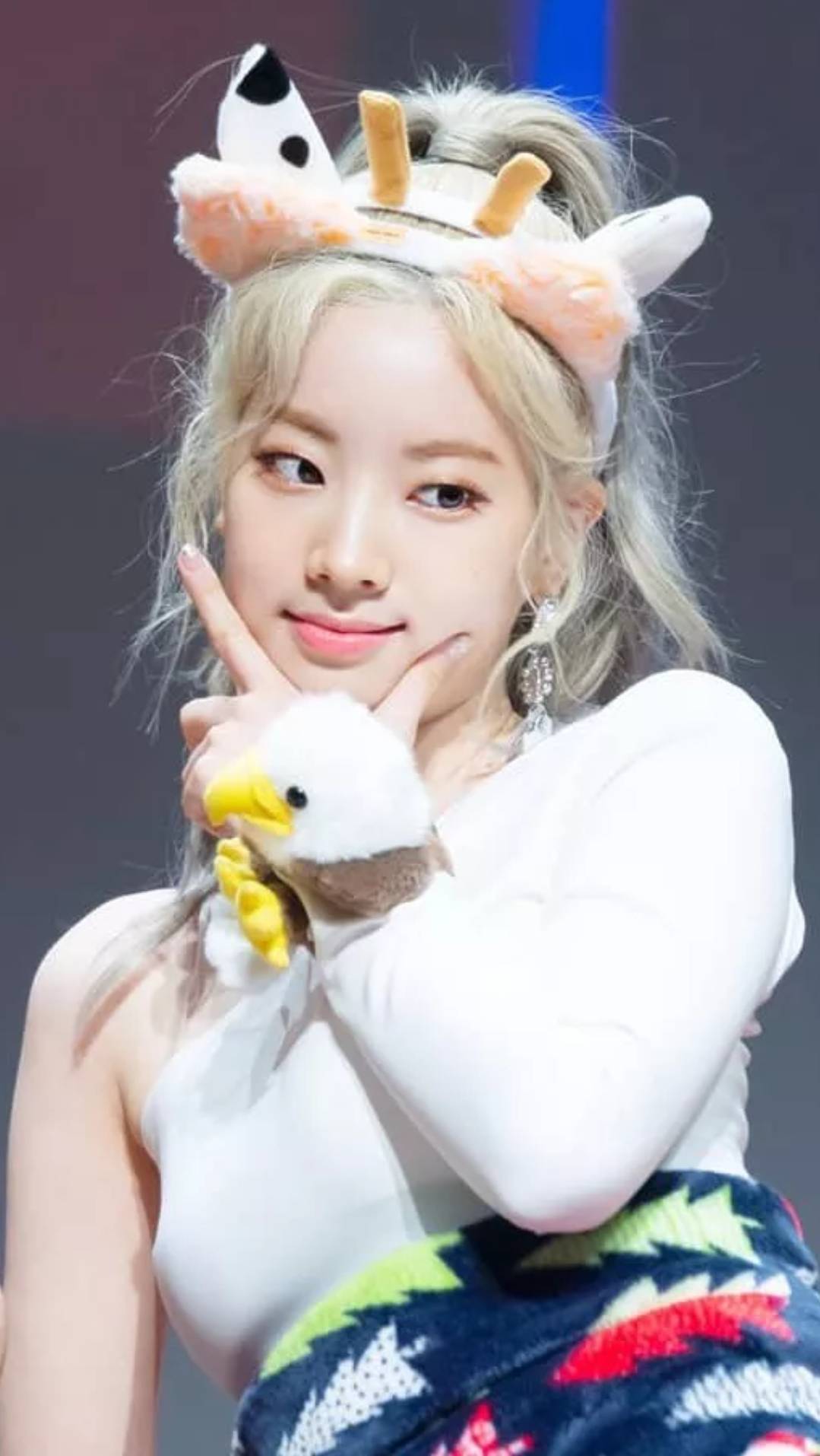 Dahyun - cow ears, white top | Scrolller