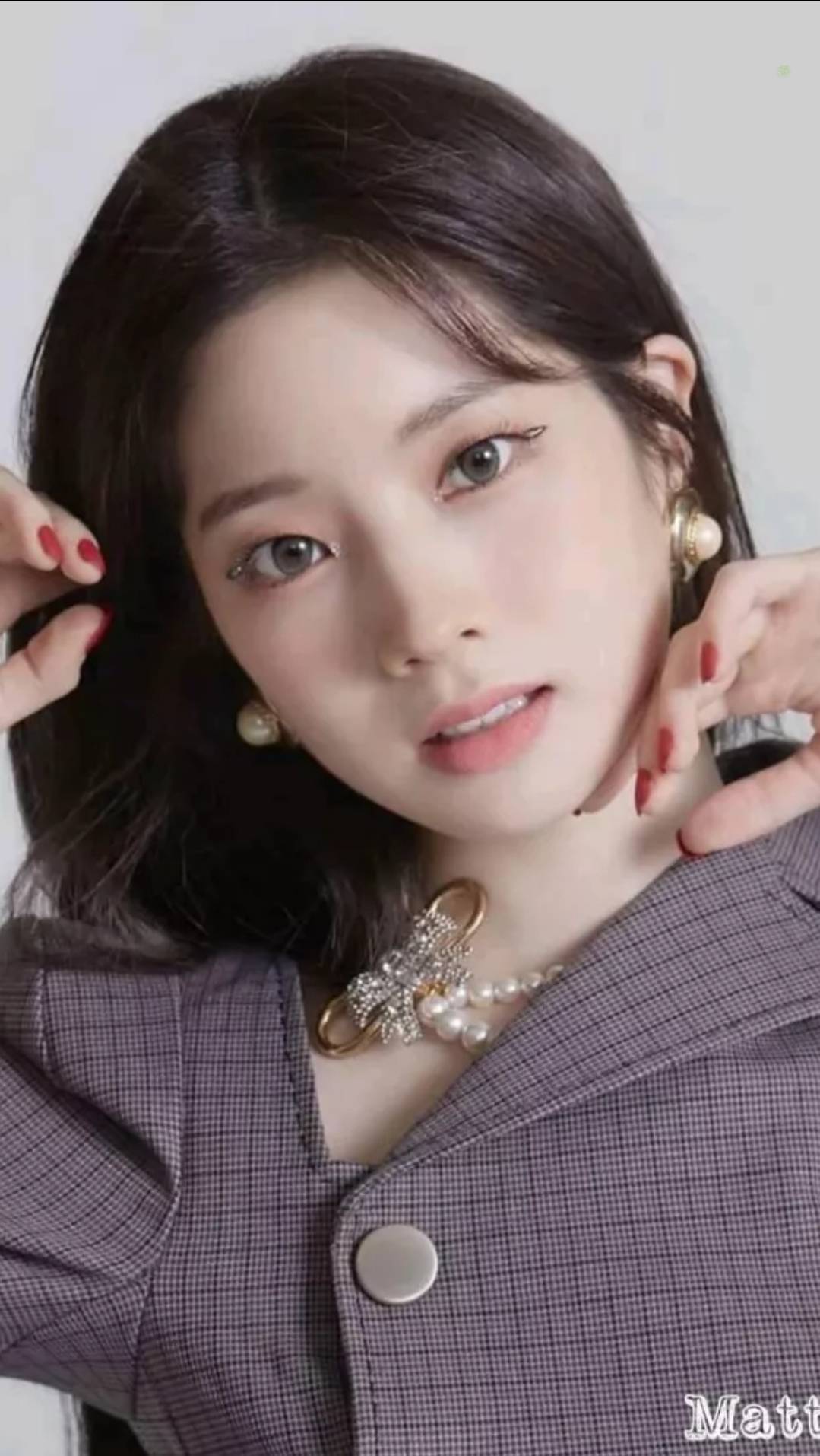 Dahyun - light eyes, brown suit jacket | Scrolller