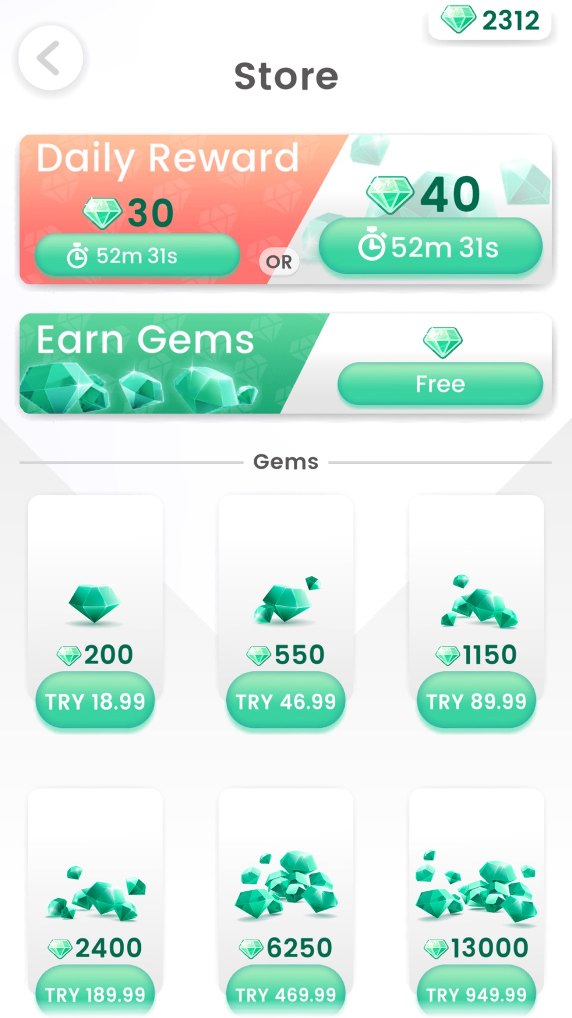 Daily Reward gives “30 or 40” gems now. | Scrolller