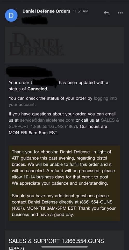 Daniel Defense cancels orders on firearms with braces due to pending ATF guidance | Scrolller