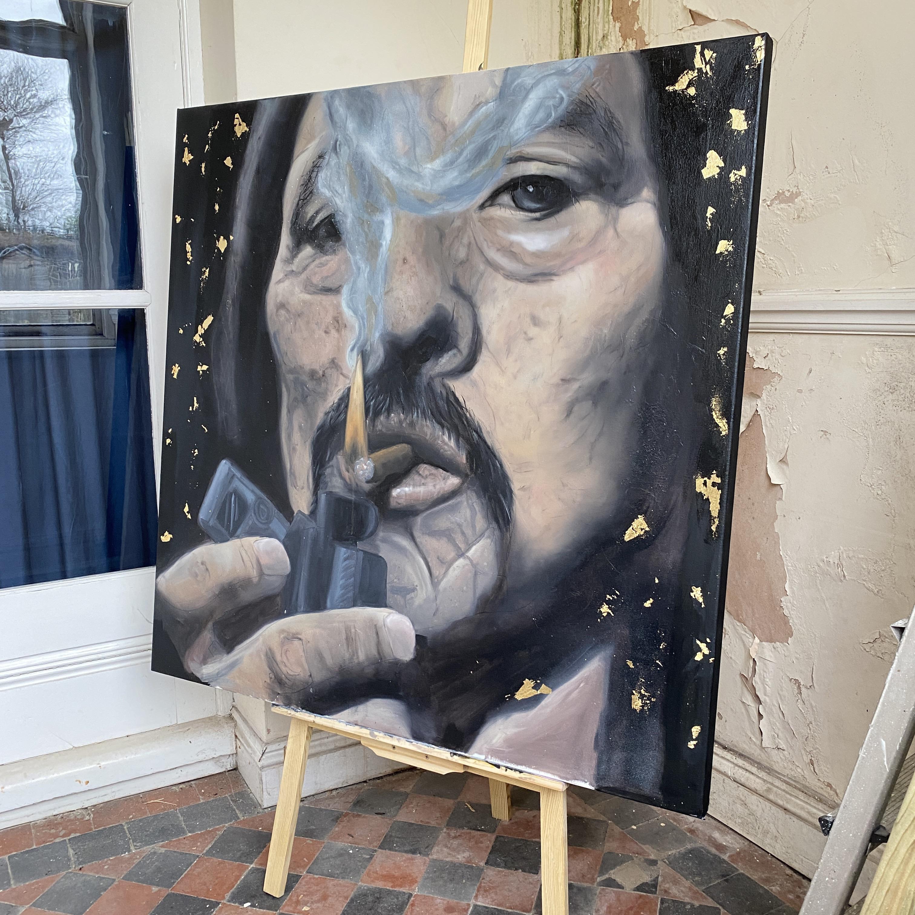 Danny Trejo, me, oil painting, 2021 | Scrolller