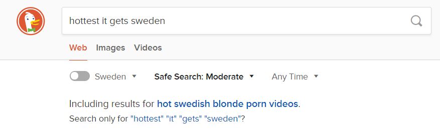 DDG really wants me to watch porn, apparently | Scrolller