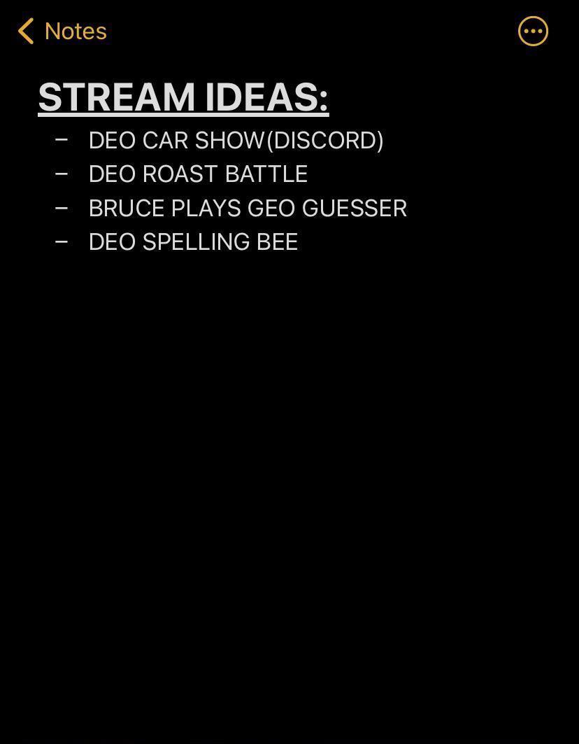 DEO STREAM IDEAS | Scrolller