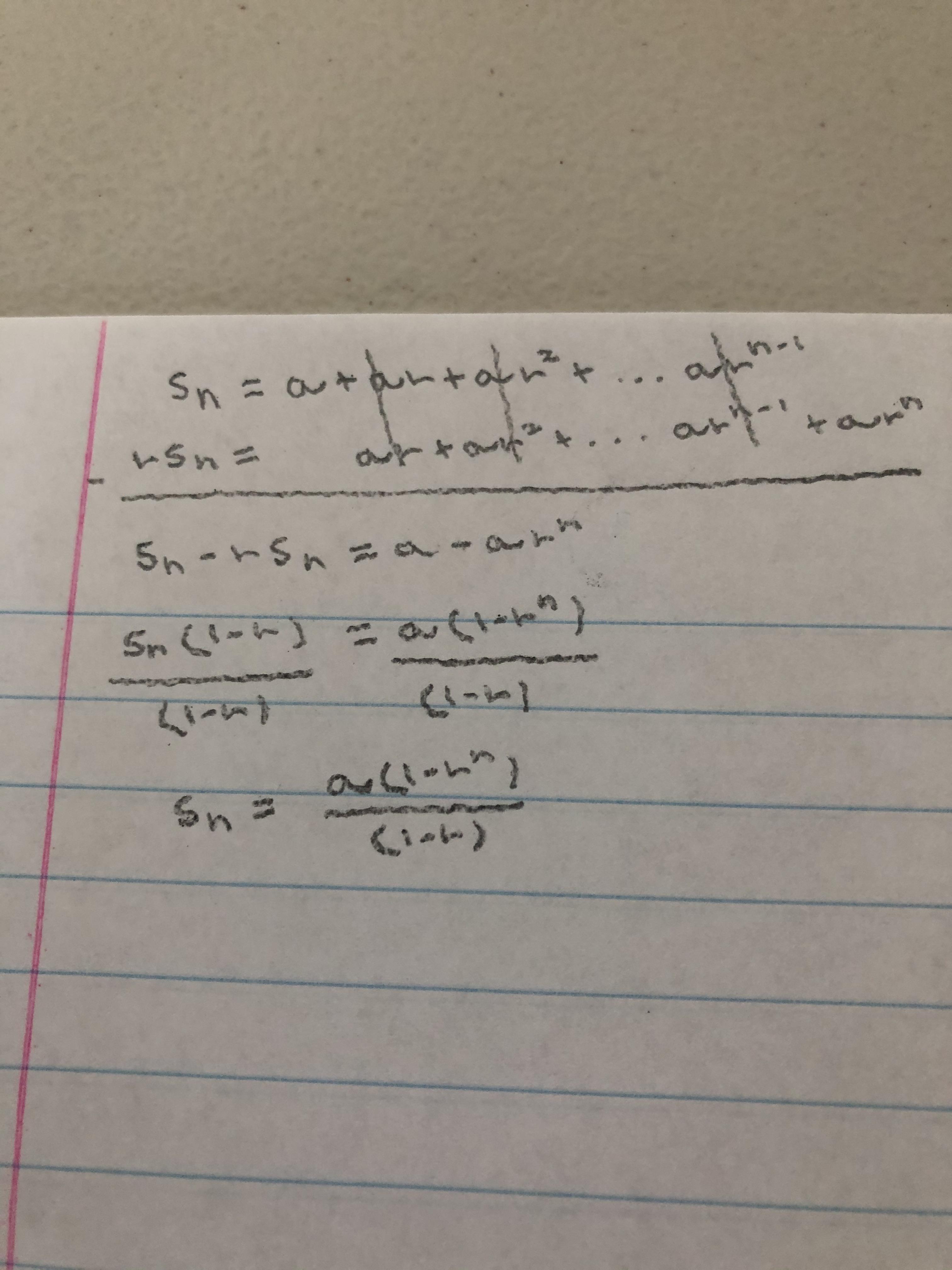 Deriving the finite geometric series formula 😃 | Scrolller