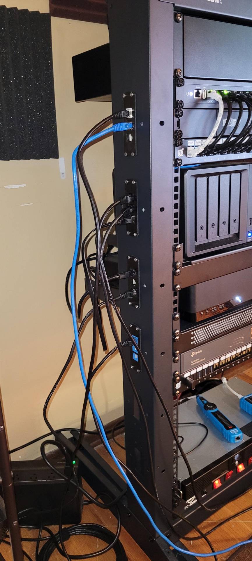 Designed my own keystone patch panels to go with the egress points on my Navepoint 2-post rack ...