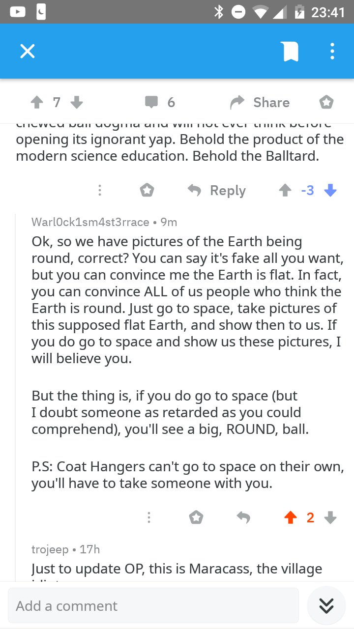 Destroyed MaraCass on flat eart subreddit | Scrolller