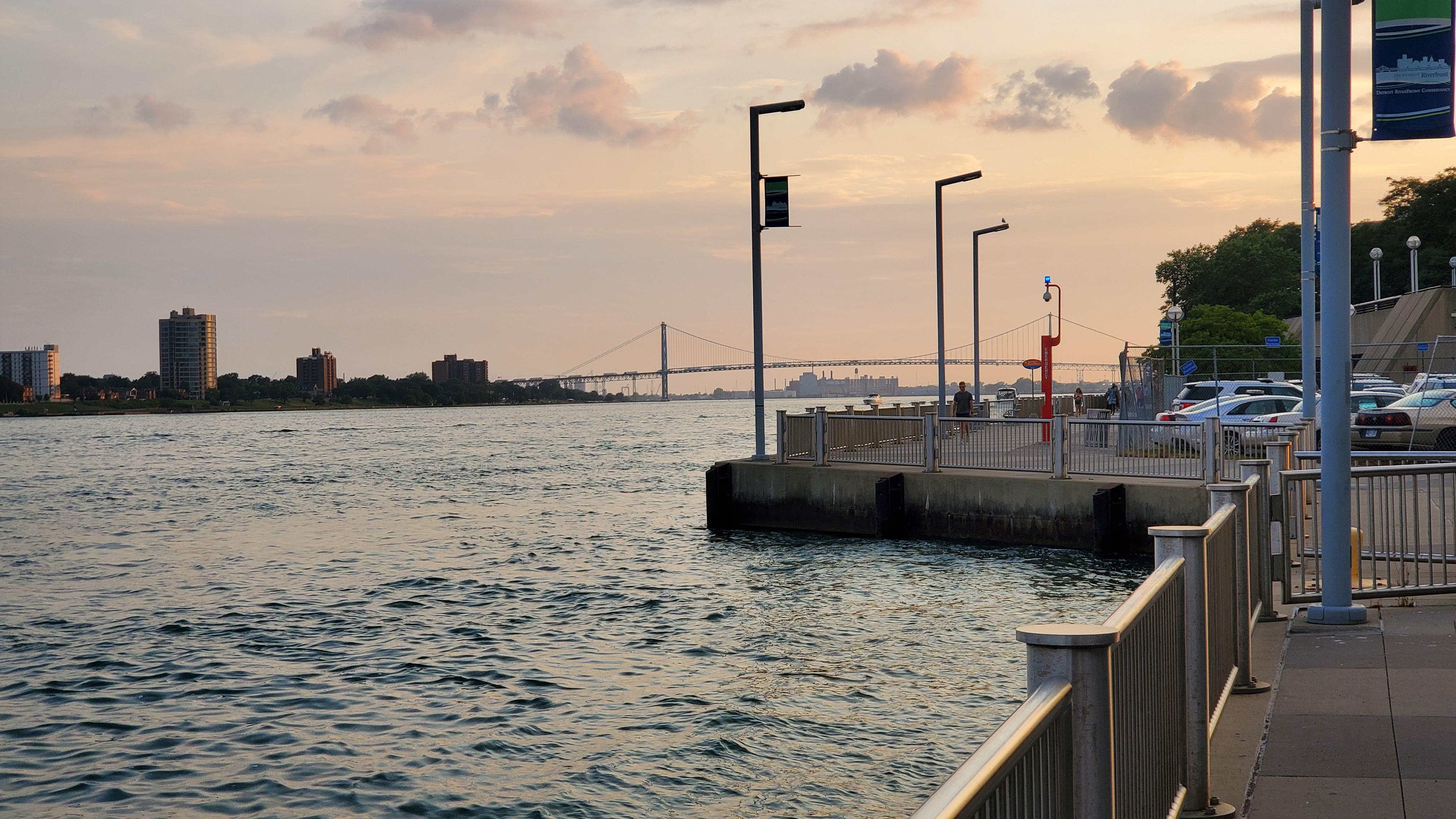 Detroit Riverwalk at Sunset | Scrolller