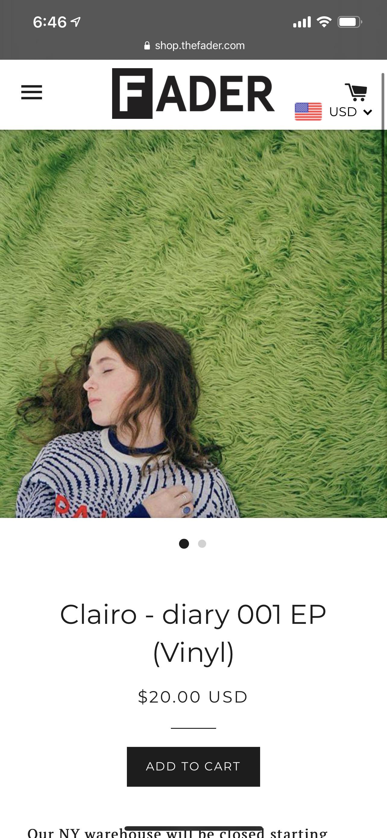 Diary 001 vinyl: is this copy from fader a standard black one or the pink? | Scrolller