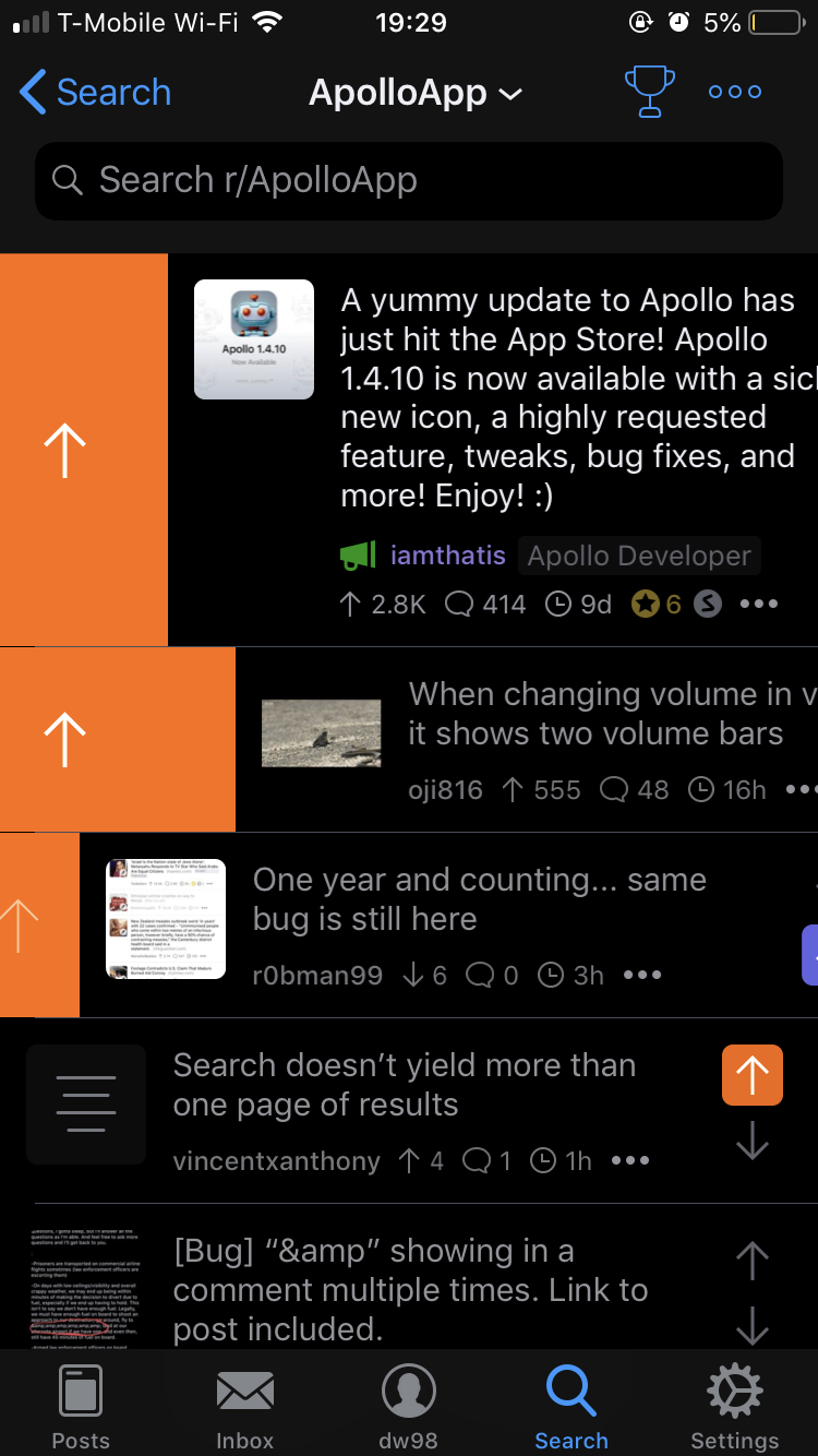 Did you know ApolloApp supports multitouch so that you can upvote up to 5 posts at the same time ...