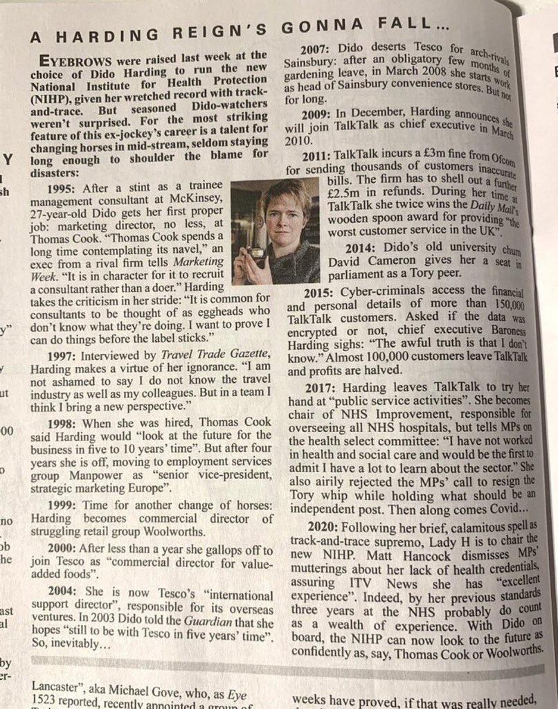 Dido Harding’s CV doesn’t bode well for the future of the NHS. | Scrolller