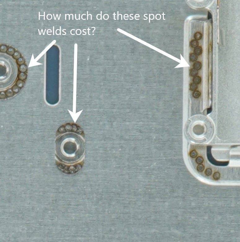 Does anyone know how much spot welds cost in manufacturing? | Scrolller