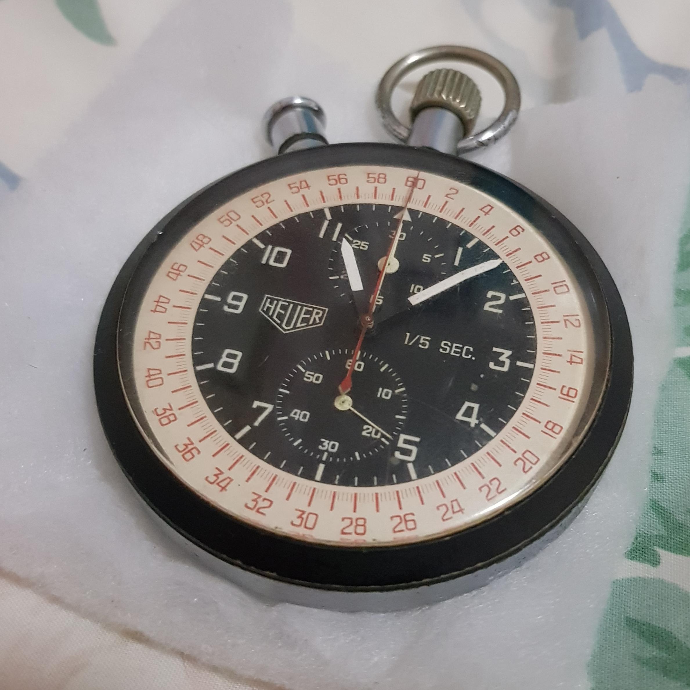 Does anyone know the model of this Heuer stopwatch? Year made? Thanks! | Scrolller
