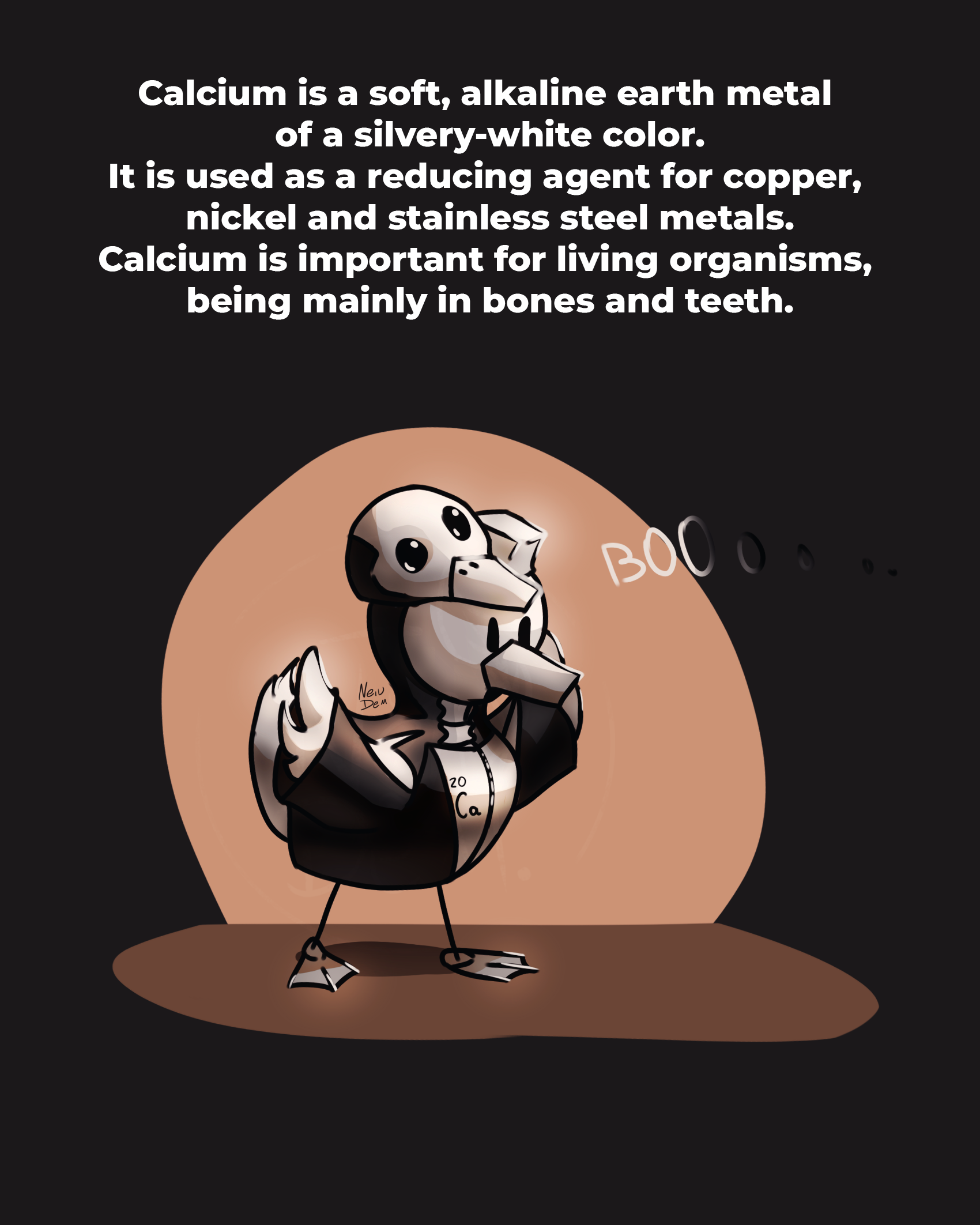 Drawing a chemical elements as a duck everyday. Day 20: Calcium | Scrolller