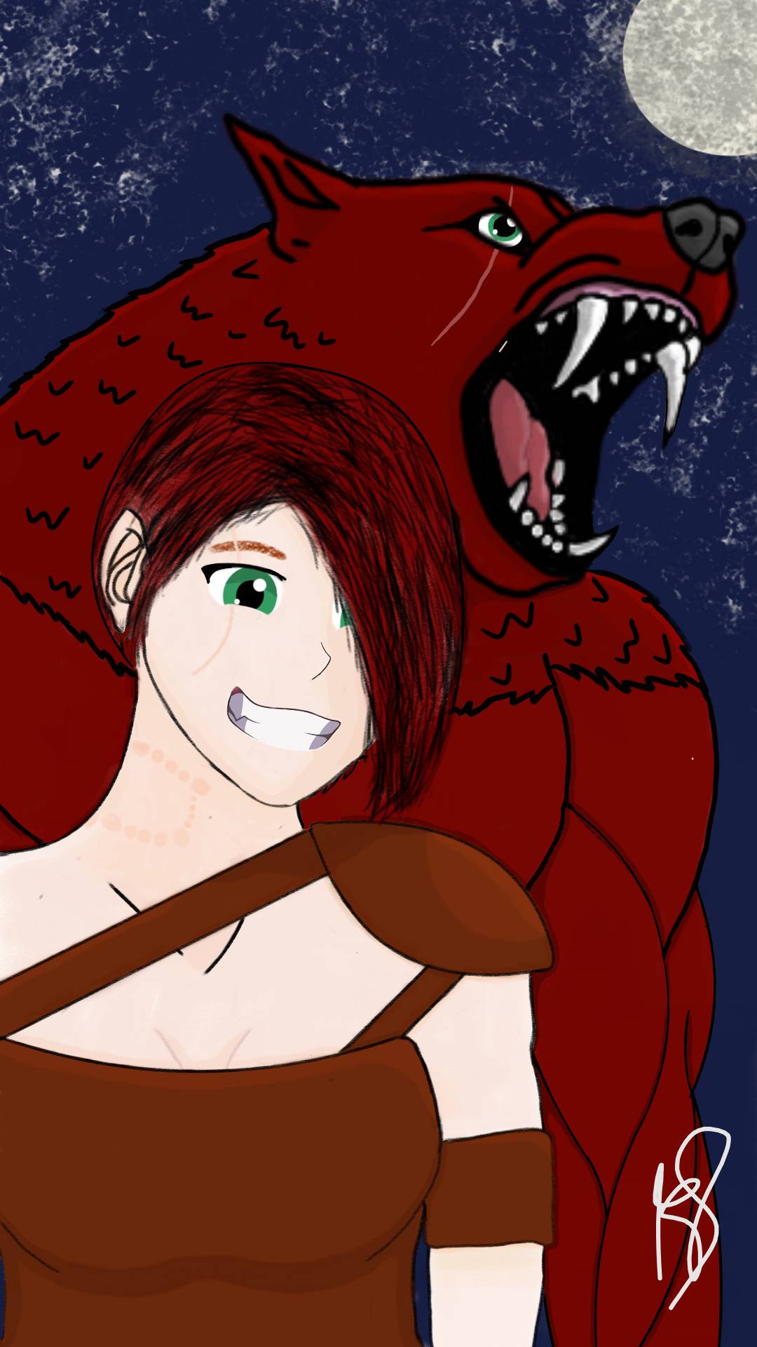 Drawing I did based on my werewolf solo build on Eso, her name's Lycera. | Scrolller