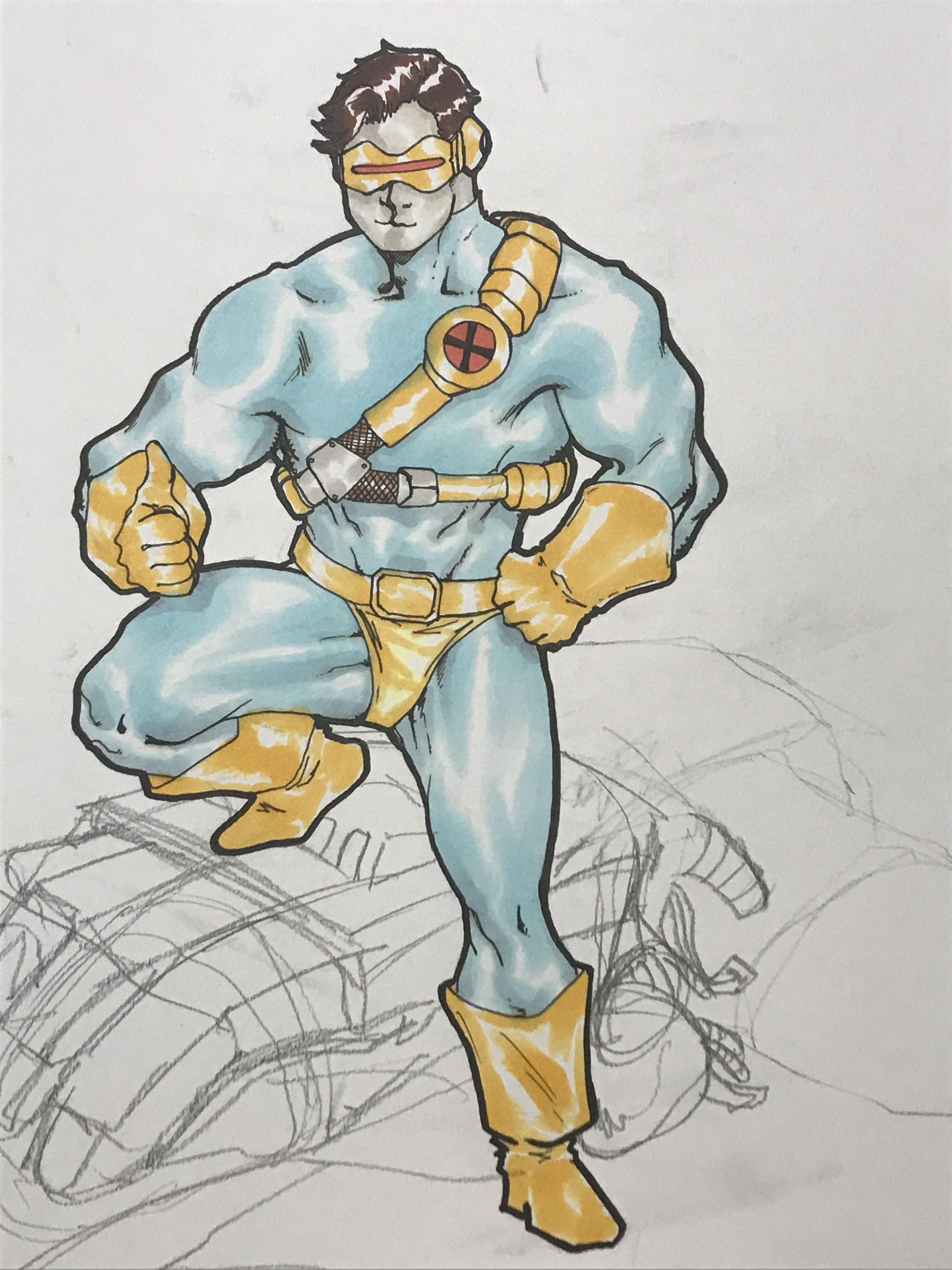 Drawing of cyclops from X-men I did with some quick copics | Scrolller