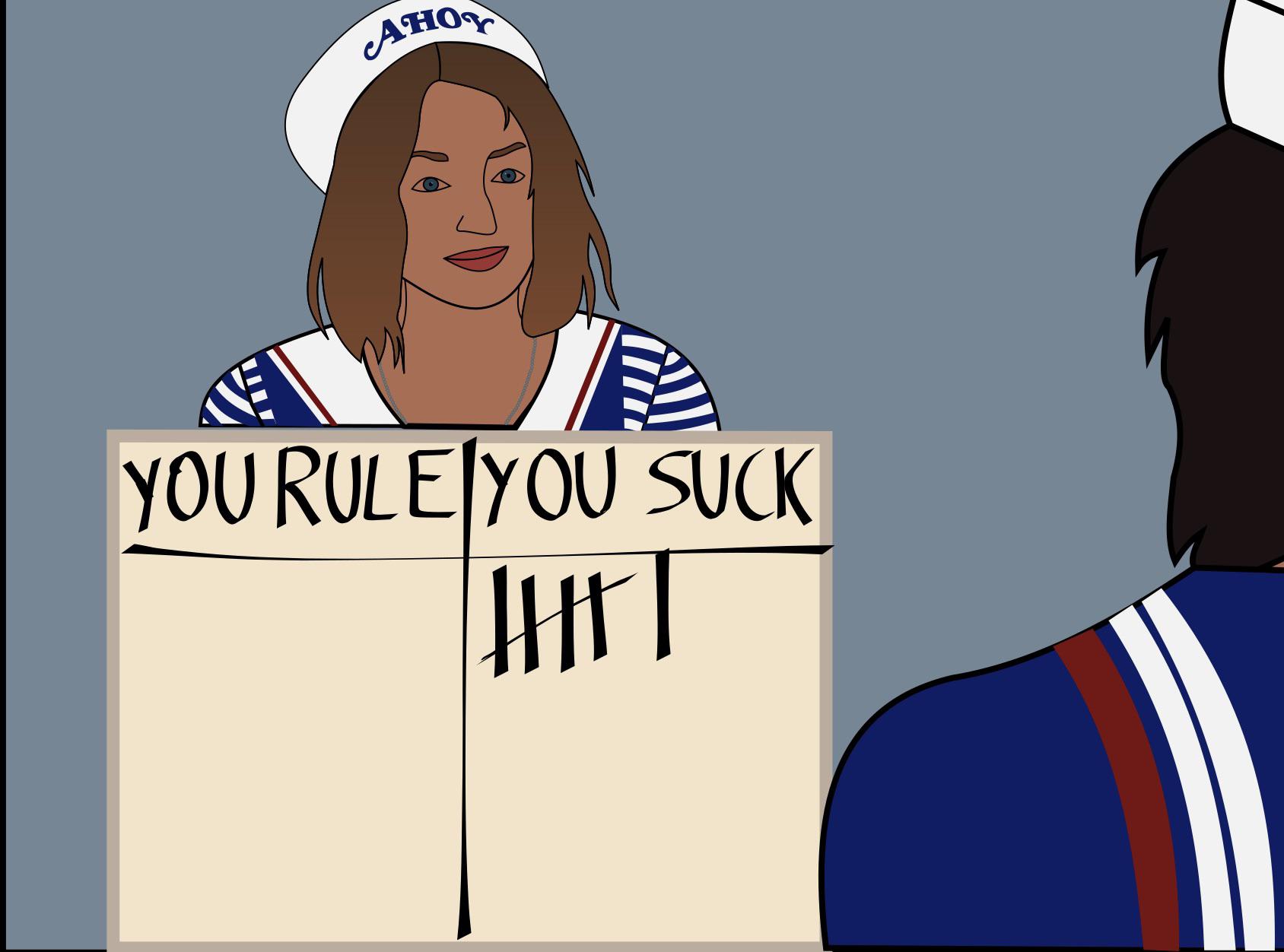 Drawing of Robin and Steve, Scoops Ahoy. | Scrolller